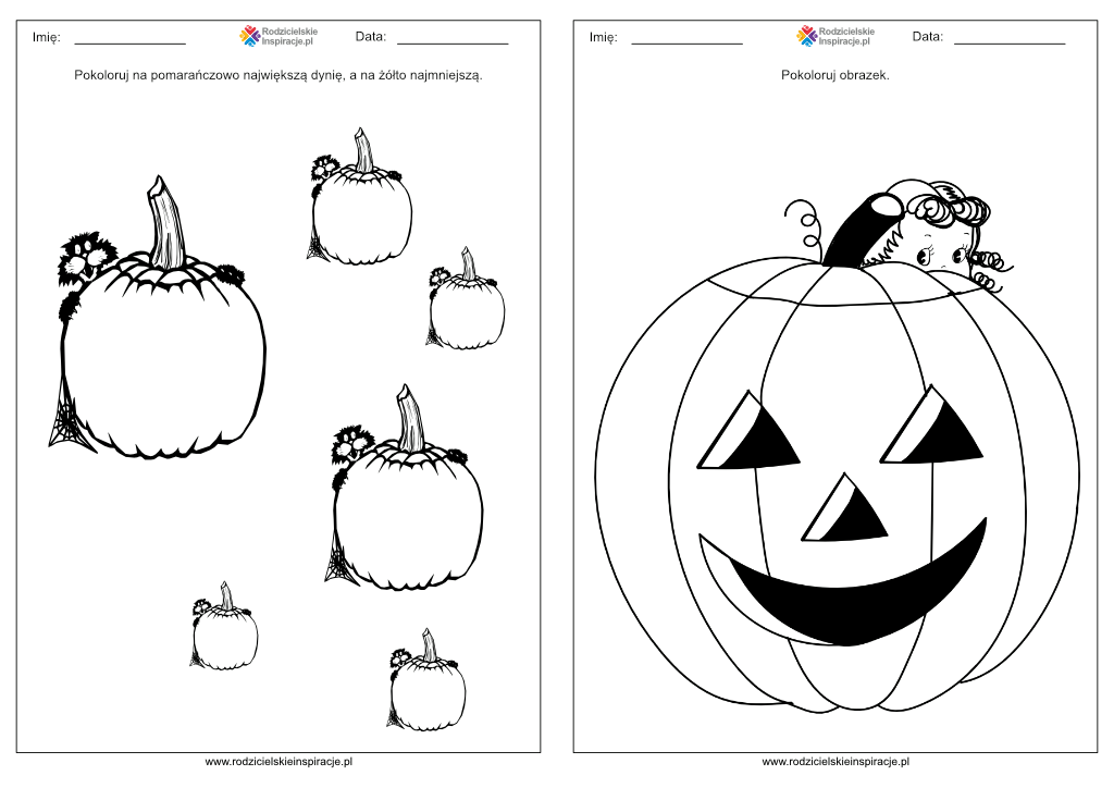Dynia. Karty pracy na Dzień Dyni i Halloween