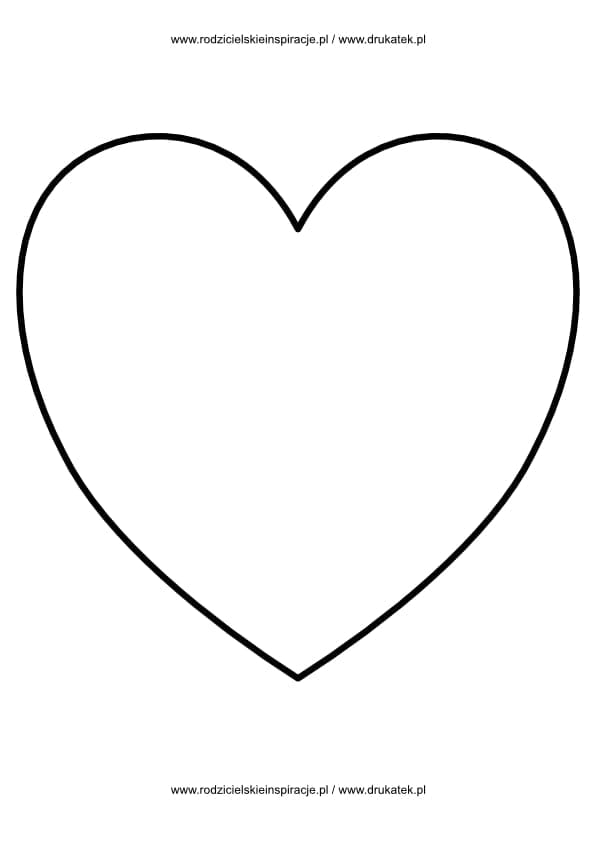 Serce - rysunek, kolorowanka, szablon do druku