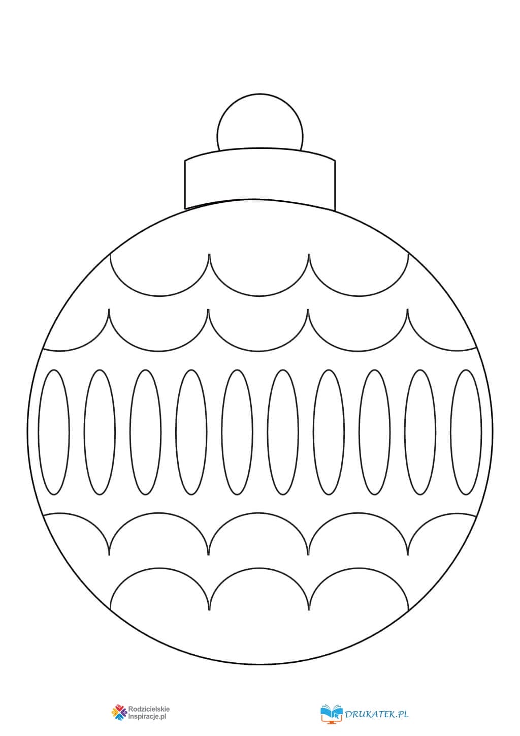 Bombki do druku. Szablon, rysunek, kolorowanki świąteczne do pobrania w PDF