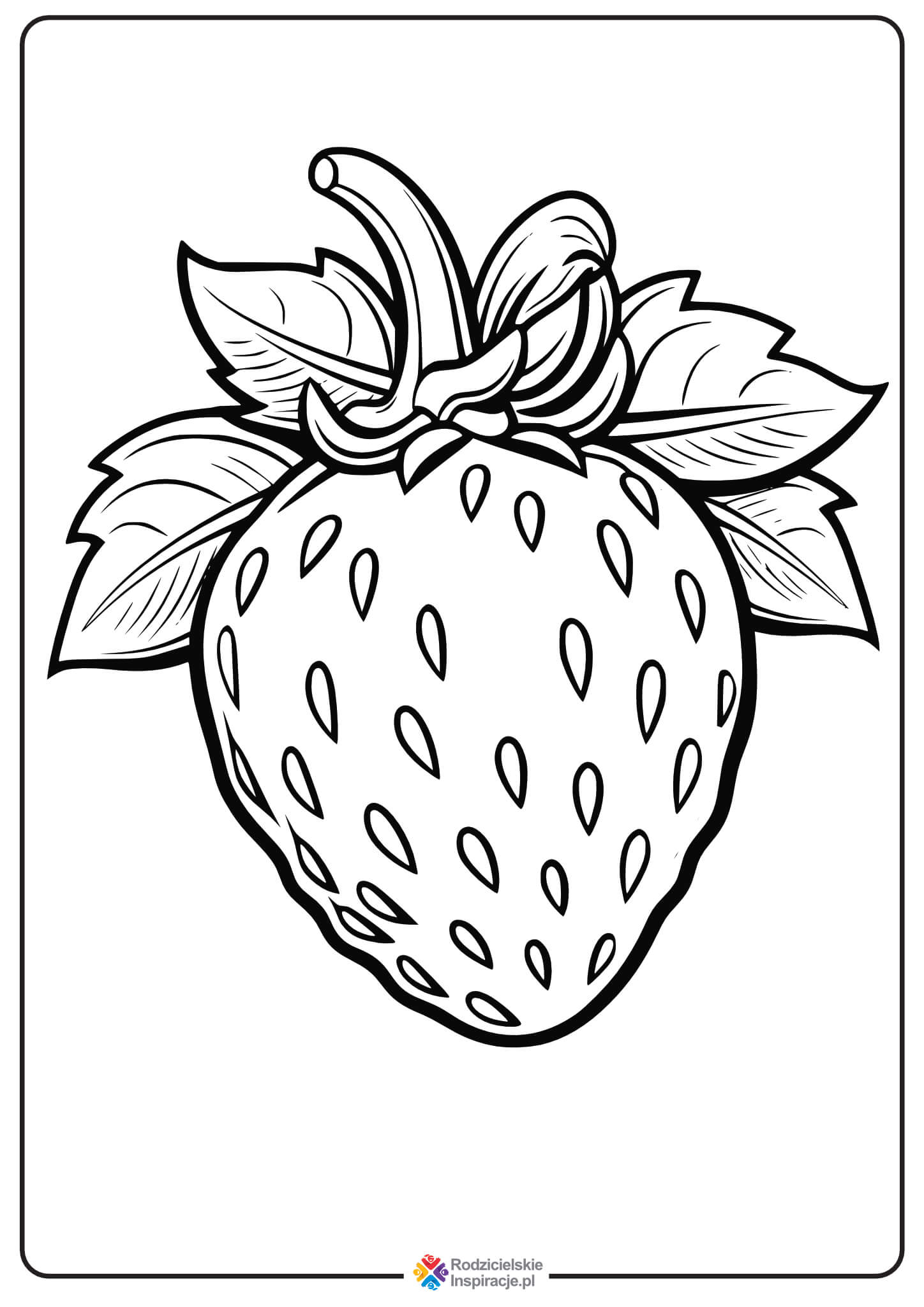 Truskawka do druku. Kolorowanka i szablon w PDF do wydrukowania